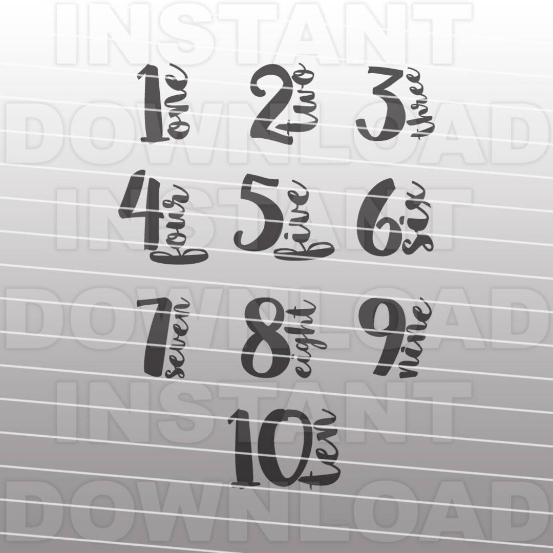 Birthday Numbers SVG File - Hand Drawn Numbers SVG -commercial ...