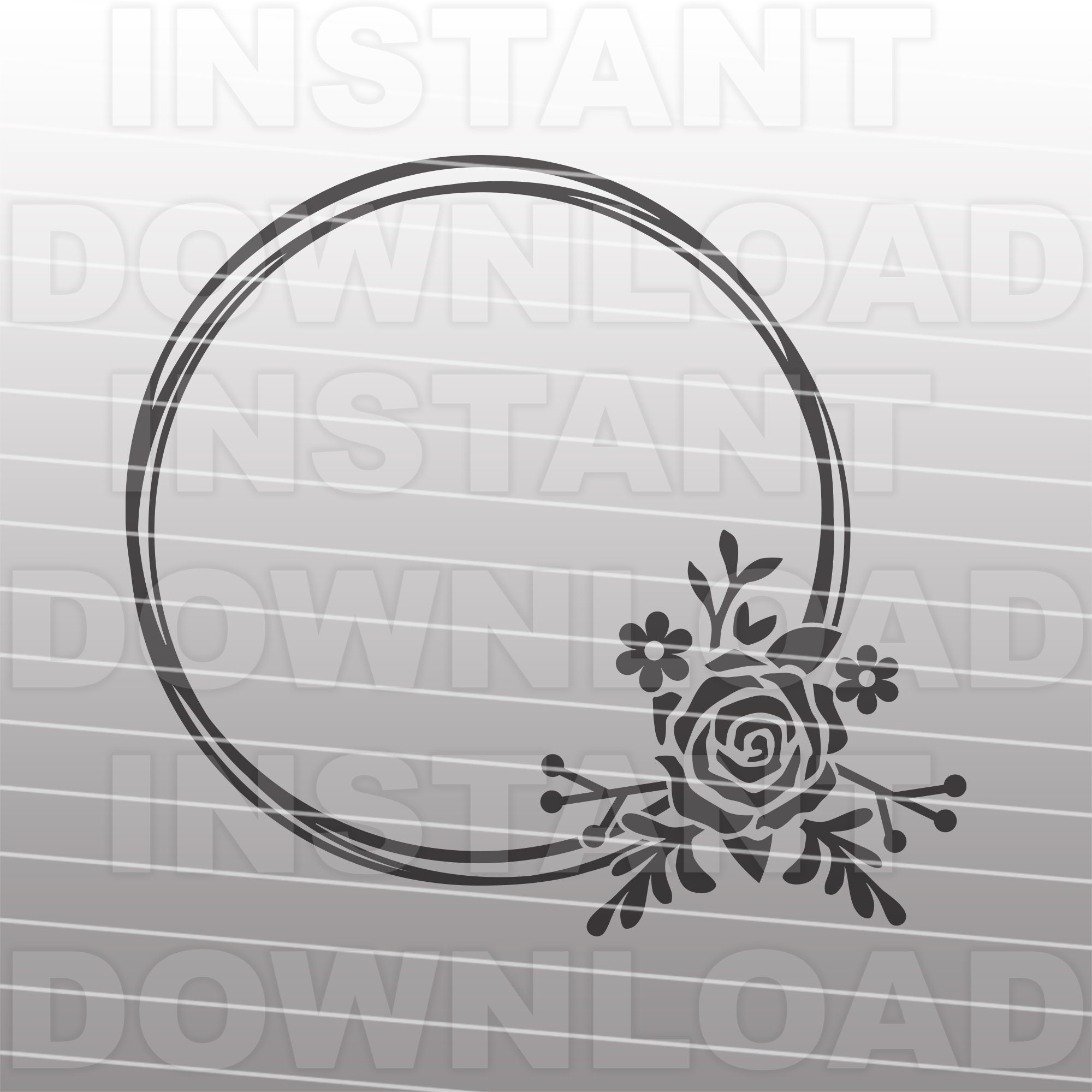 Floral Flower Frame SVG FileWreath SVGFloral Monogram SVG | Etsy