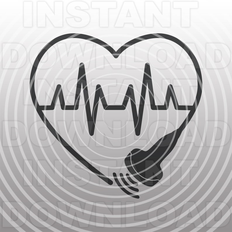 Heart Ultrasound Probe SVG Fileheartbeat EKG Pulse - Etsy