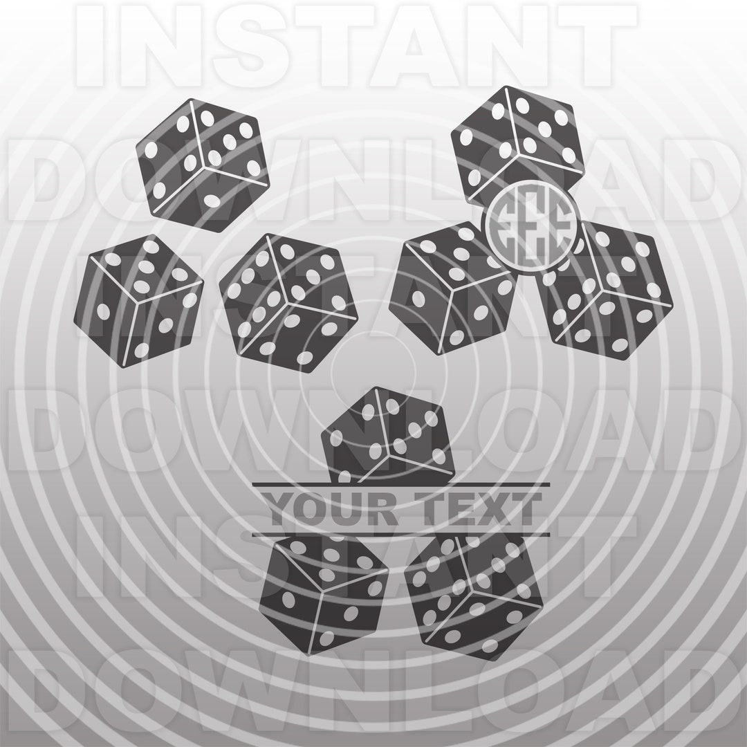 Bunco Dice Monogram Frame SVG File,gambling Casino Dice Monogram SVG ...