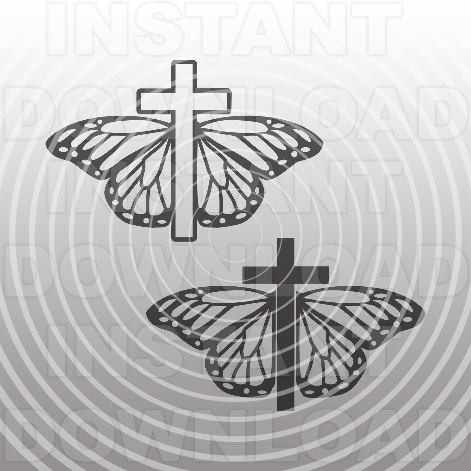 Monarch Butterfly Cross SVG Filebutterfly Memorial Svg | Etsy