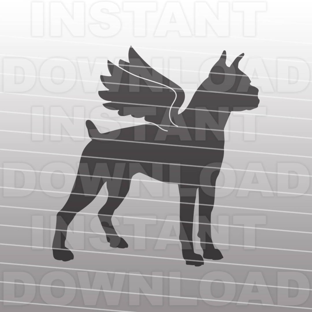 Boxer Dog Angel SVG File,pet Memorial Svg,angel Wings Svg,vector Art ...