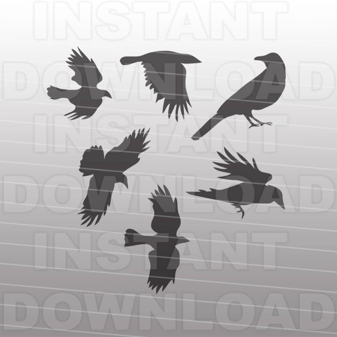 Primitive Americana Crows SVG File, Cricut Svg, Silhouette Svg, Svg ...