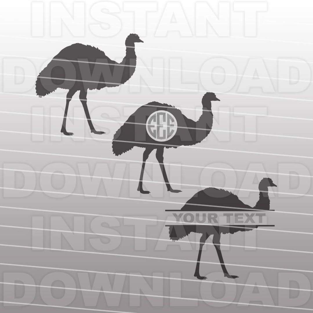 Emu SVG File,ostrich Svg,zoo Animal Svg -cutting Template- Vector Art ...