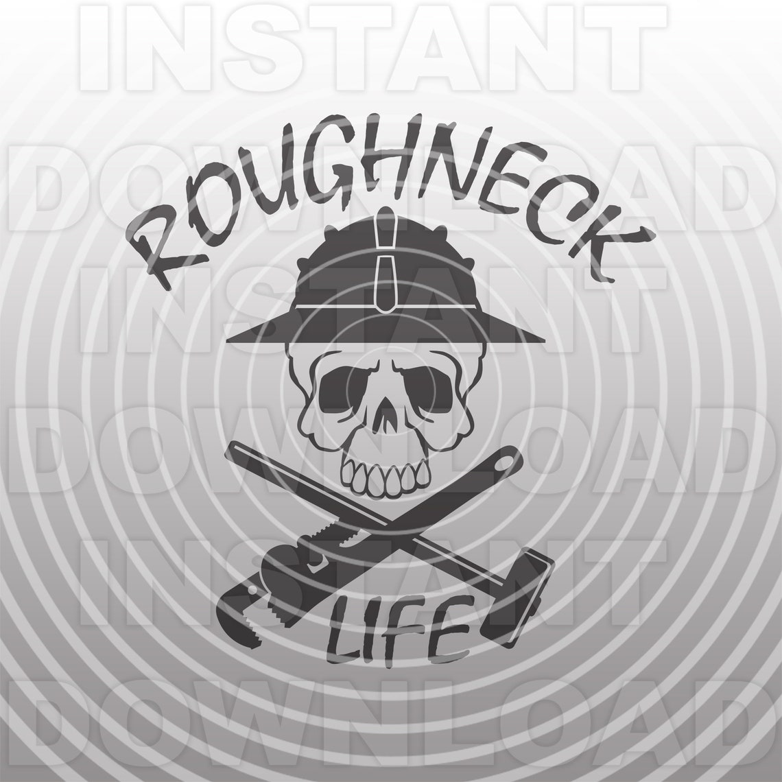 Roughneck Life SVG File,roughneck Skull Svg,oil Rig Svg,oilfield Svg ...