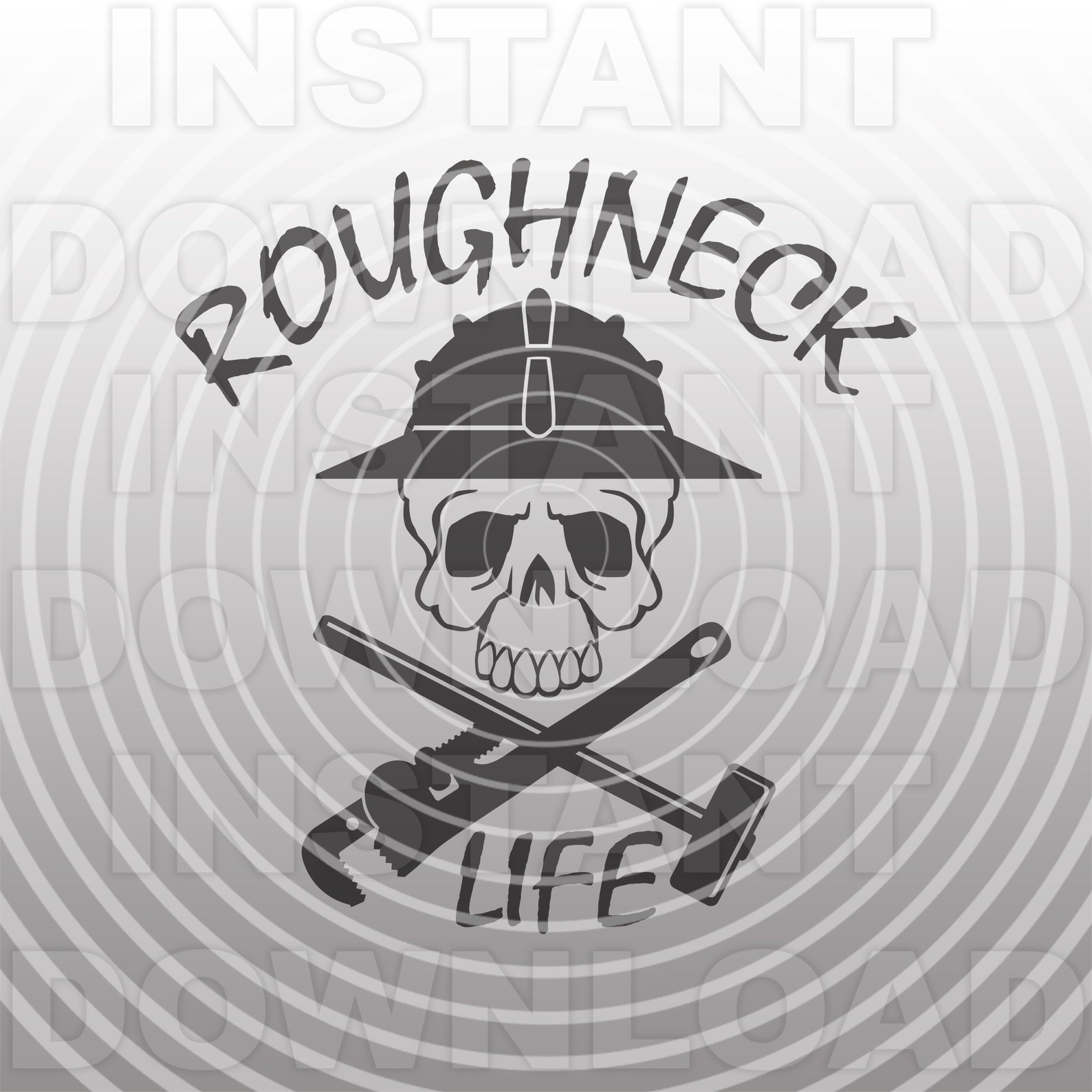 Roughneck Life SVG File,roughneck Skull Svg,oil Rig Svg,oilfield Svg ...