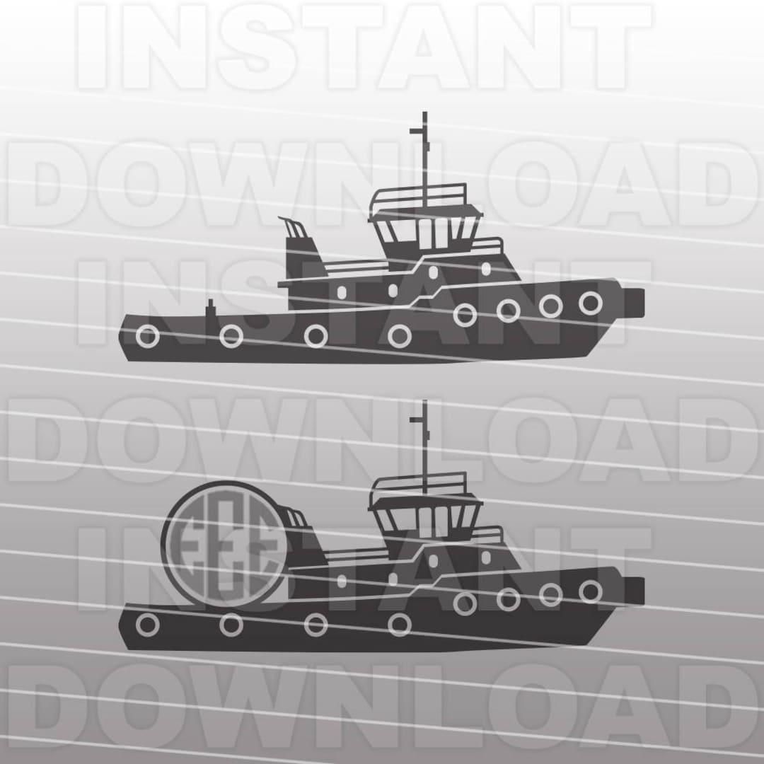 Tugboat SVG File,monogram Svg,nautical Svg -cutting Template-vector ...