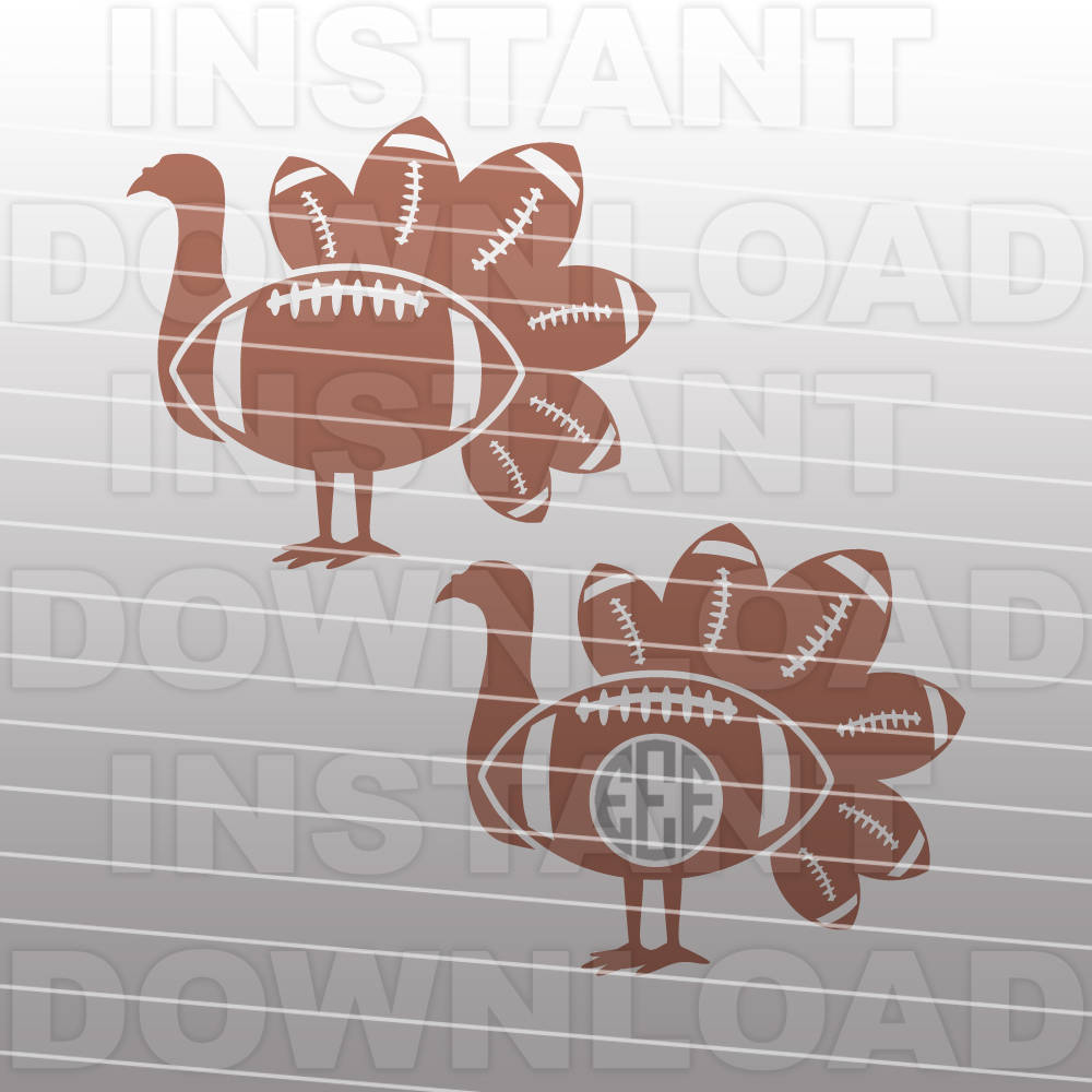 Turkey Football SVG File - Thanksgiving SVG -vector Art- Commercial ...