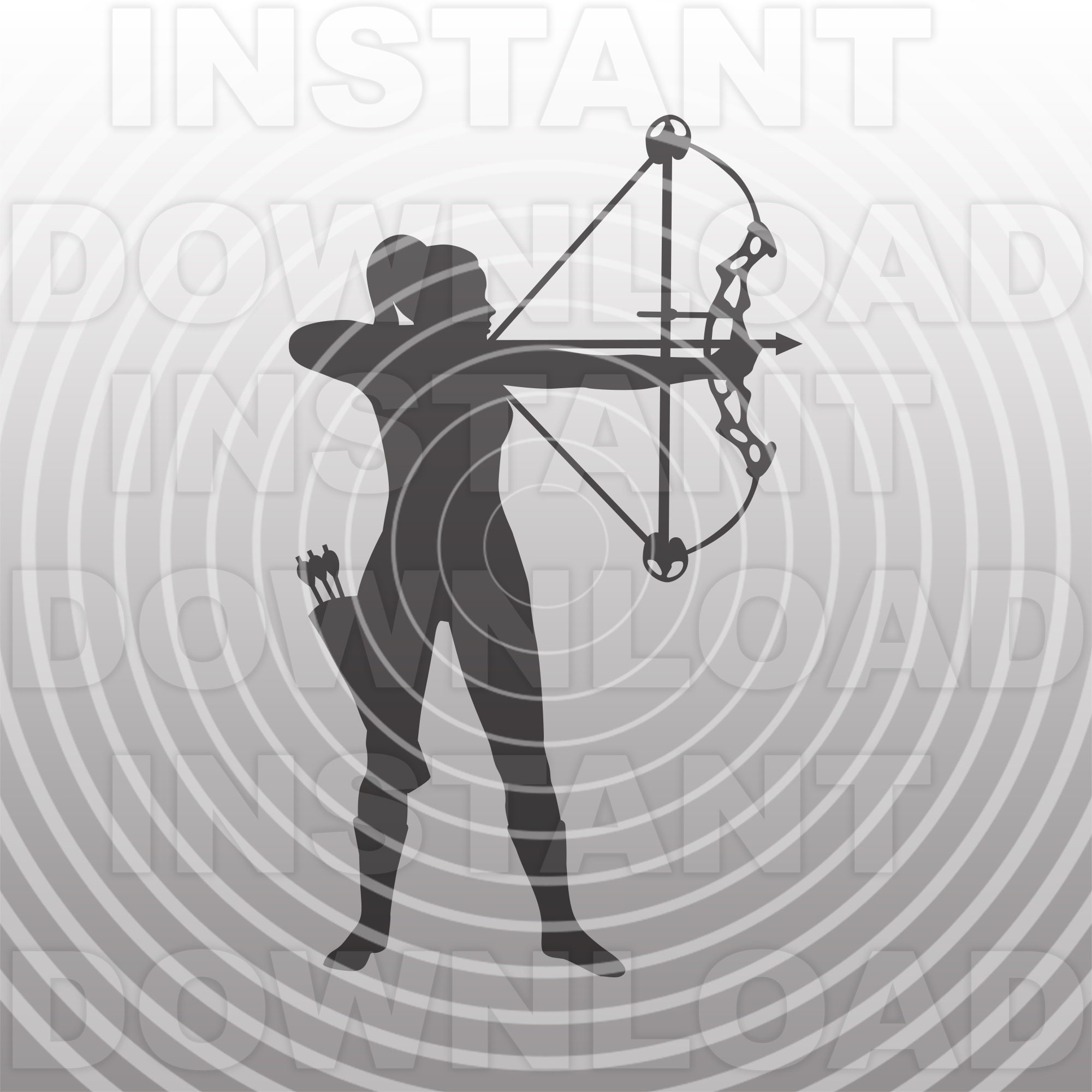 Compound Bow And Arrow Silhouette