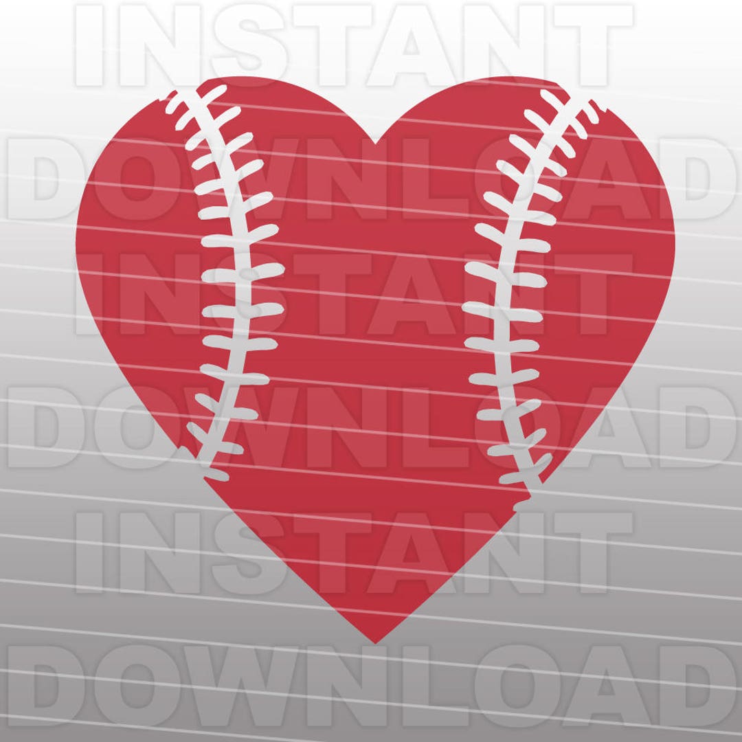 Baseball Heart SVG File Cutting Template-clip Art for Commercial and ...