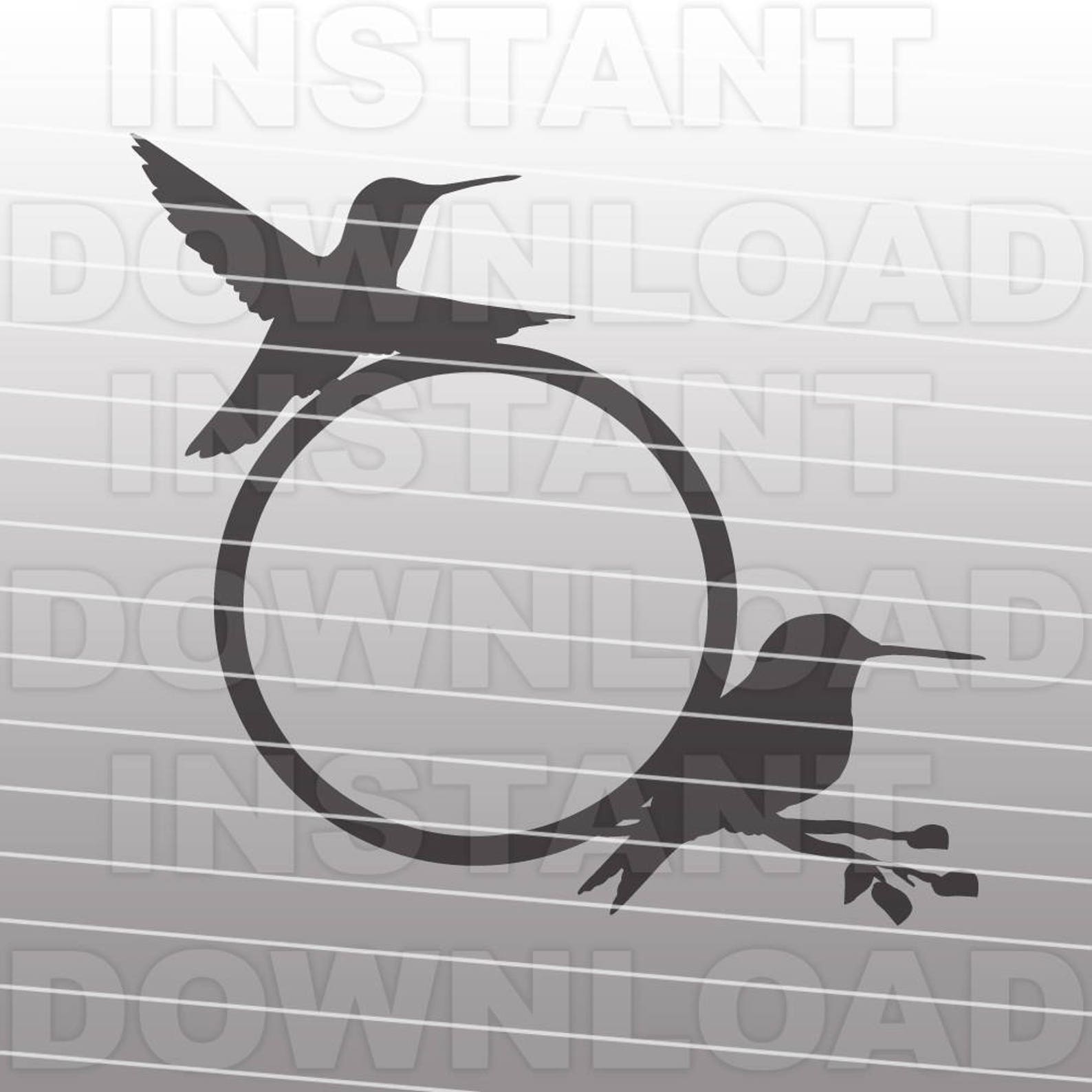 Hummingbirds Monogram SVG File Cutting Template-vector Clip | Etsy