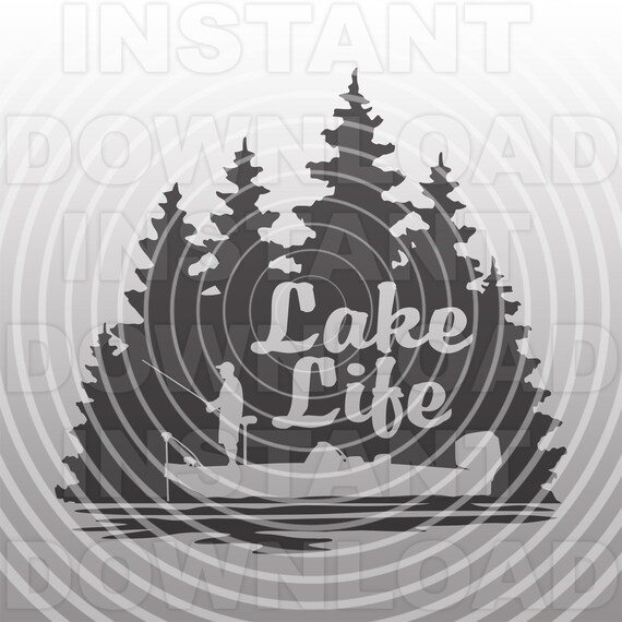Lake Life SVG FileBass Fishing Scene SVGBass Boat | Etsy