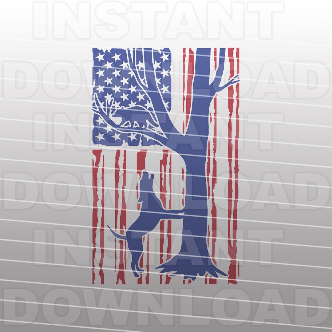 Coon Hunting Distressed USA American Flag SVG File,dog Treeing Raccoon ...