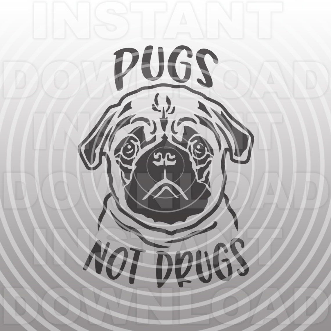 Funny Pugs Not Drugs SVG File,pug T-shirt Svg,svg Saying -vector Art ...