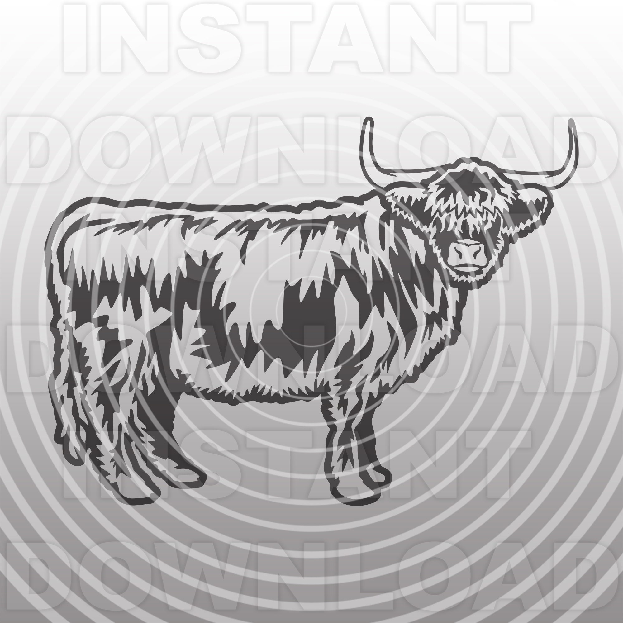 Scottish Highland Cow Profile SVG File,highland Cattle Livestock Svg ...