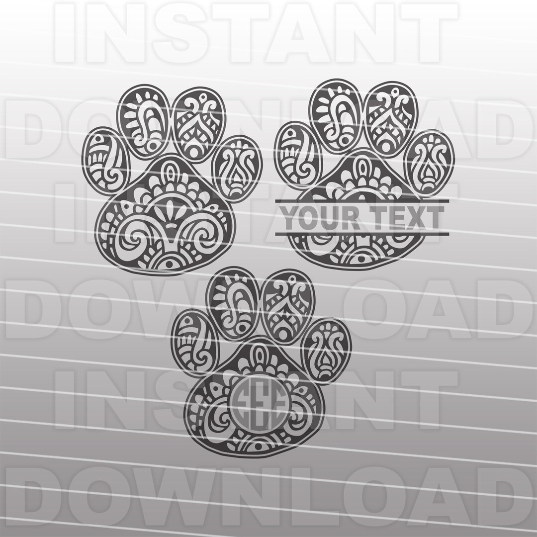 Henna Paw Print SVG File,dog Paw Svg,cat Paw Svg,tiger Paw Svg,wildcat ...