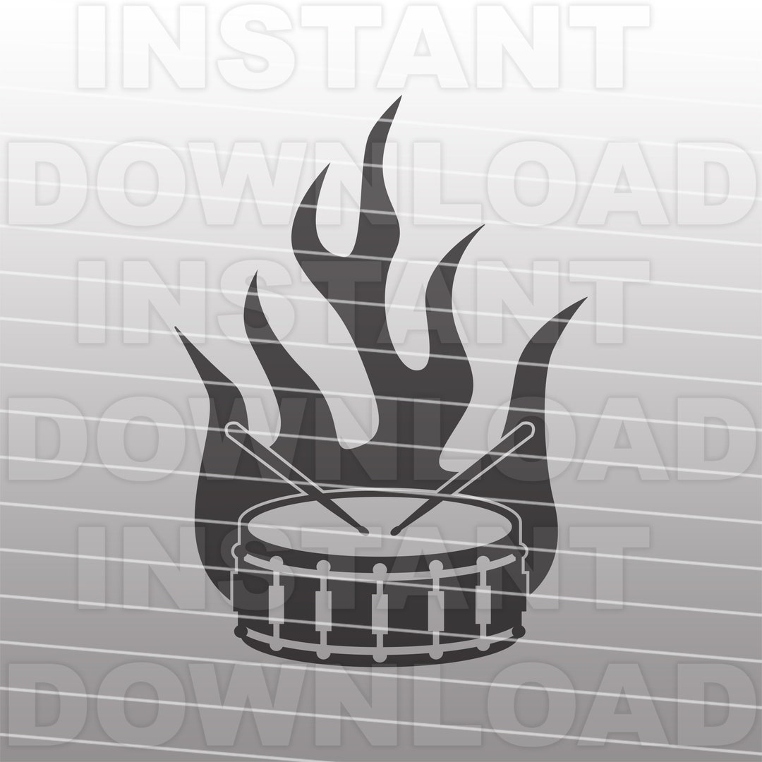 Snare Drum SVG File,drums on Fire Svg,percussion Drumming Svg,band Svg ...