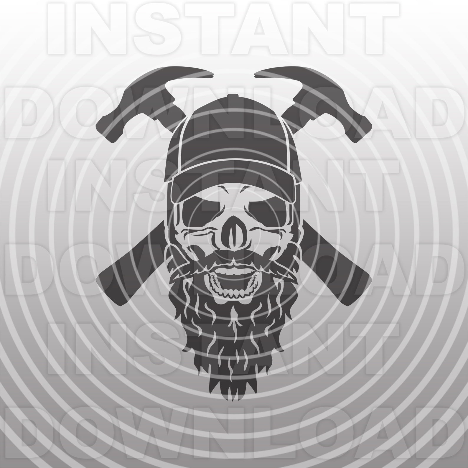 Carpenter Skull With Hat and Beard SVG File,union Svg,handyman Svg ...