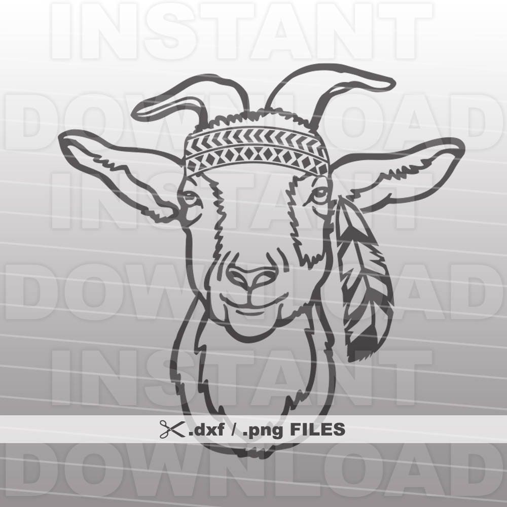 Goat DXF File,hippie Goat Dxf,goat Face Dxf,farm Dxf -commercial ...