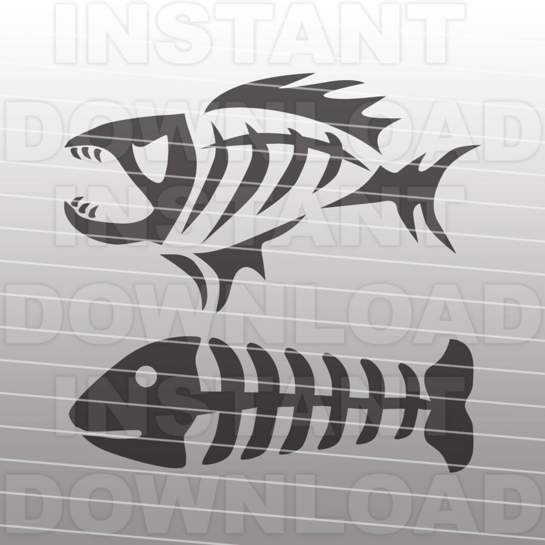 Fishing SVG File,fish Bones SVG File,tribal Fish Skeleton SVG File ...