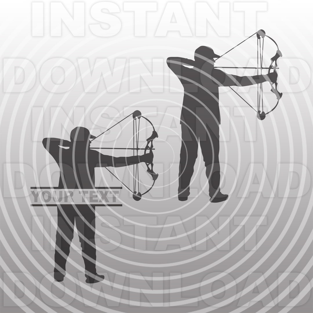 Male Bowhunter Standing SVG File,bowhunting Svg,bowhunter Aiming Svg ...