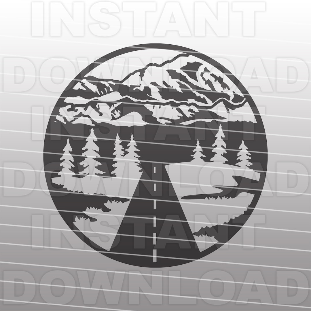 Open Road Highway Mountain Scene SVG File,road Trip Svg,family Vacation ...