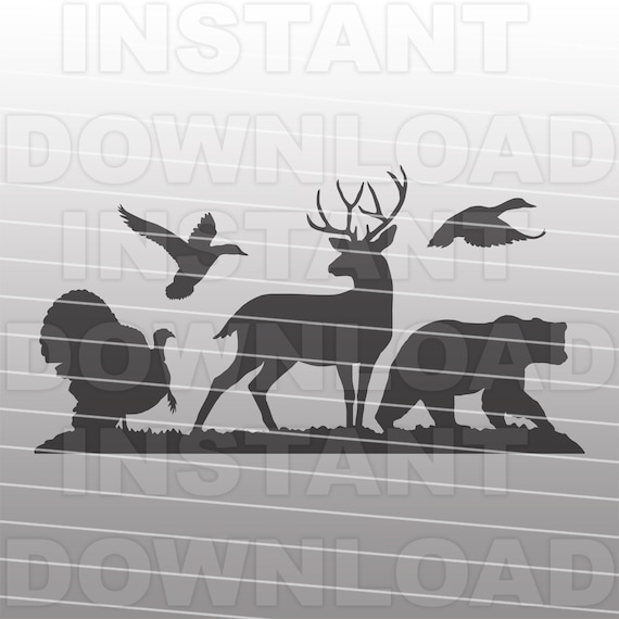 Hunter Scene Svgturkey Hunting SVG Filedeer Hunting Svgbear - Etsy