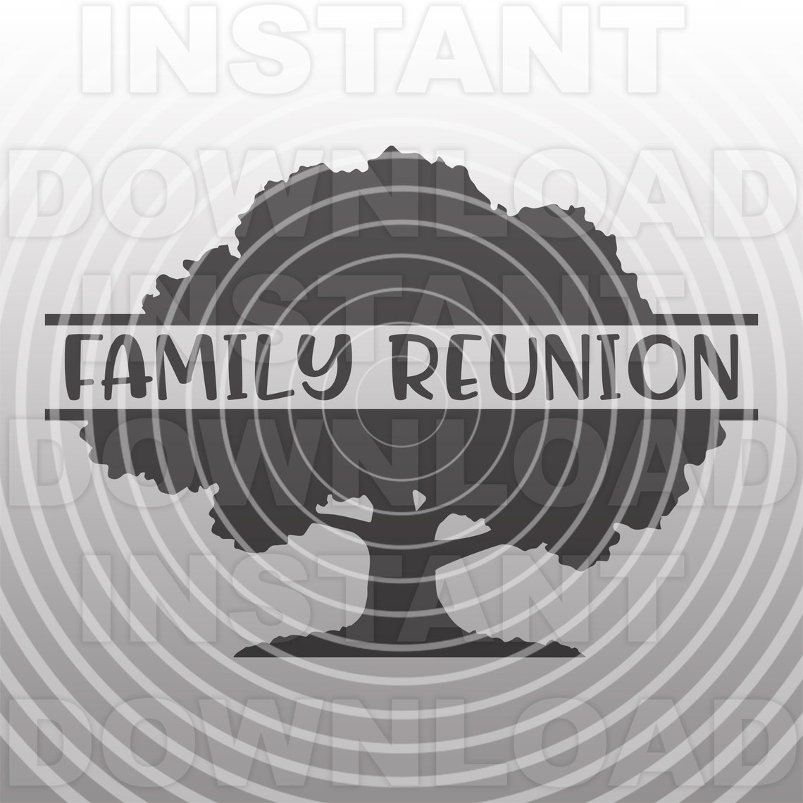 Family Reunion With Oak Tree SVG Filefamily Tree SVG vector - Etsy