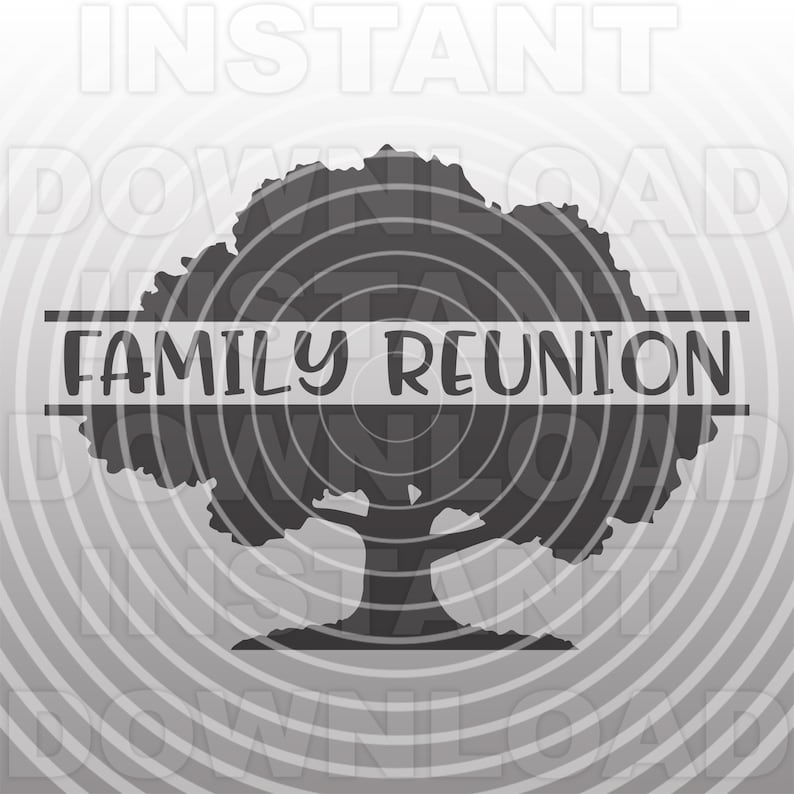 Family Reunion With Oak Tree SVG Filefamily Tree SVG vector - Etsy