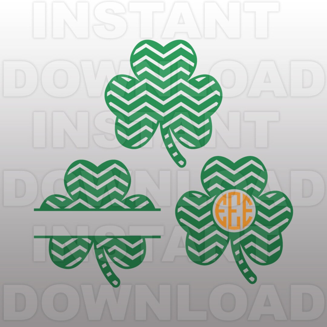 Chevron Shamrock Svg,st Patricks Day Svg,monogram Svg,cutting Template ...