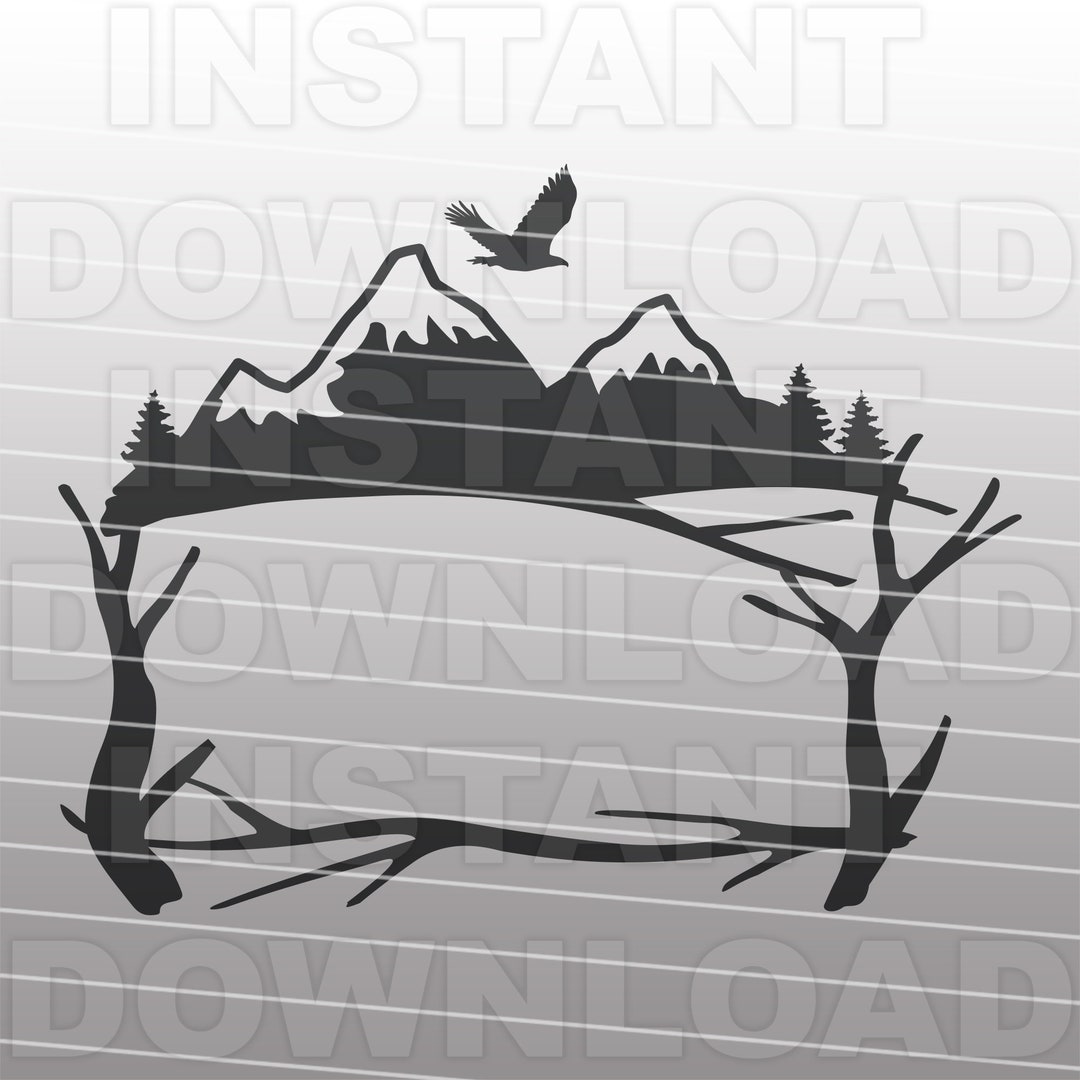 Mountain Rustic Tree Branch Frames SVG File,twig Frames Svg,wood Frame ...