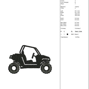 ATV Razor Quad Machine Embroidery Design - Filled Stitch -4X4 Hoop- PES ...