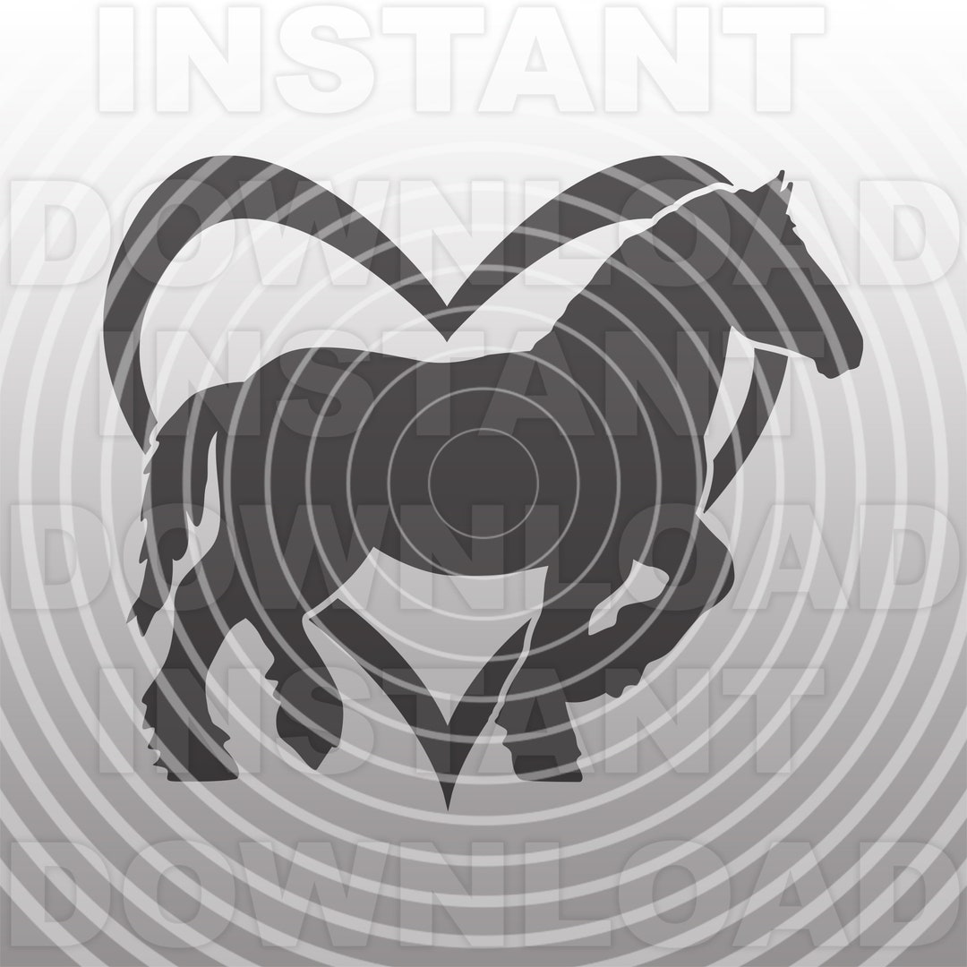Belgian Draft Horse Within Heart SVG File -vector Clip Art Commercial ...
