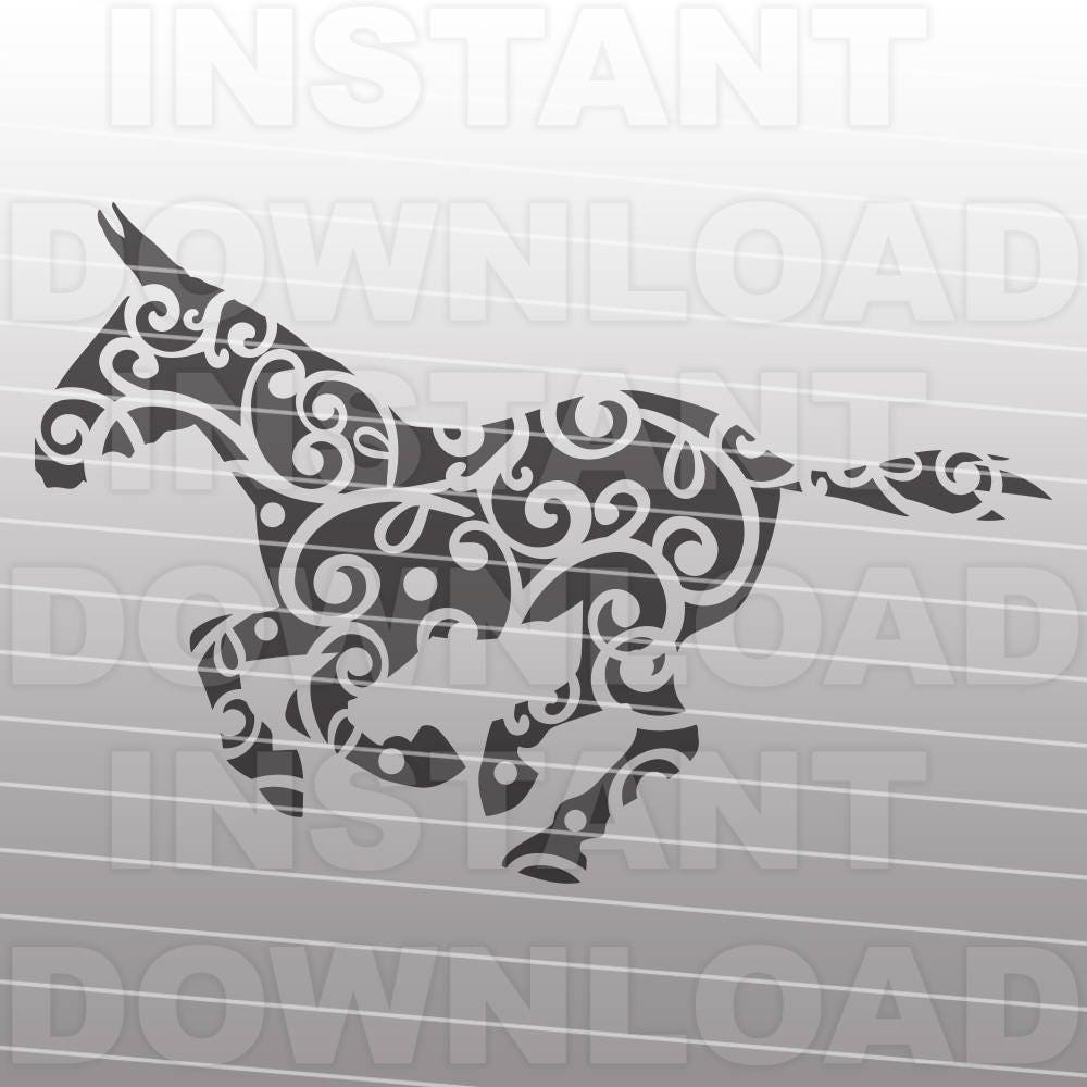 Mule With Filigree SVG File,mule Svg,livestock Svg,rodeo Svg- Vector ...