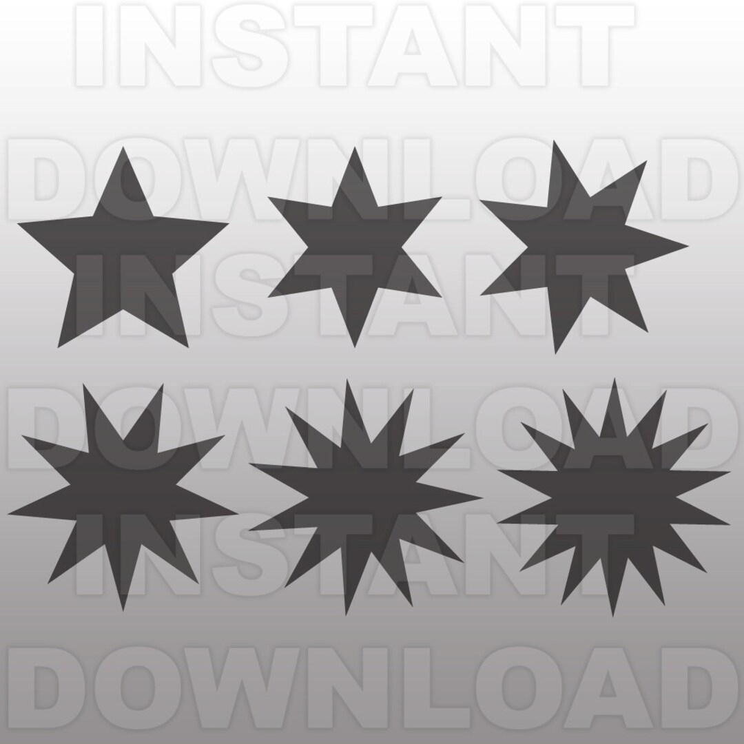 Stars and Bursts SVG File Cutting Template-clip Art for Commercial ...