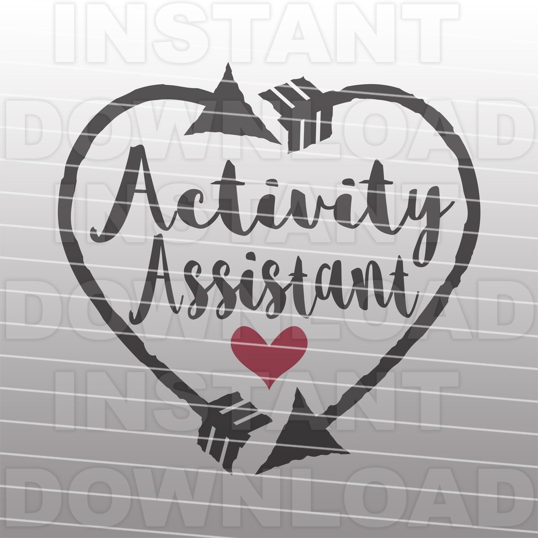 Activity Assistant SVG File,activity Assistant With Heart and Arrows ...