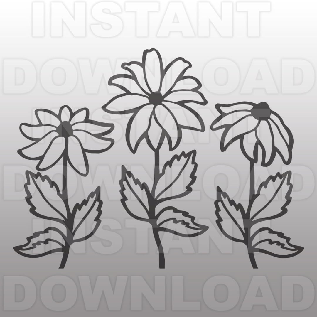 Black Eyed Susan Flower Gardening SVG File -for Commercial & Personal ...