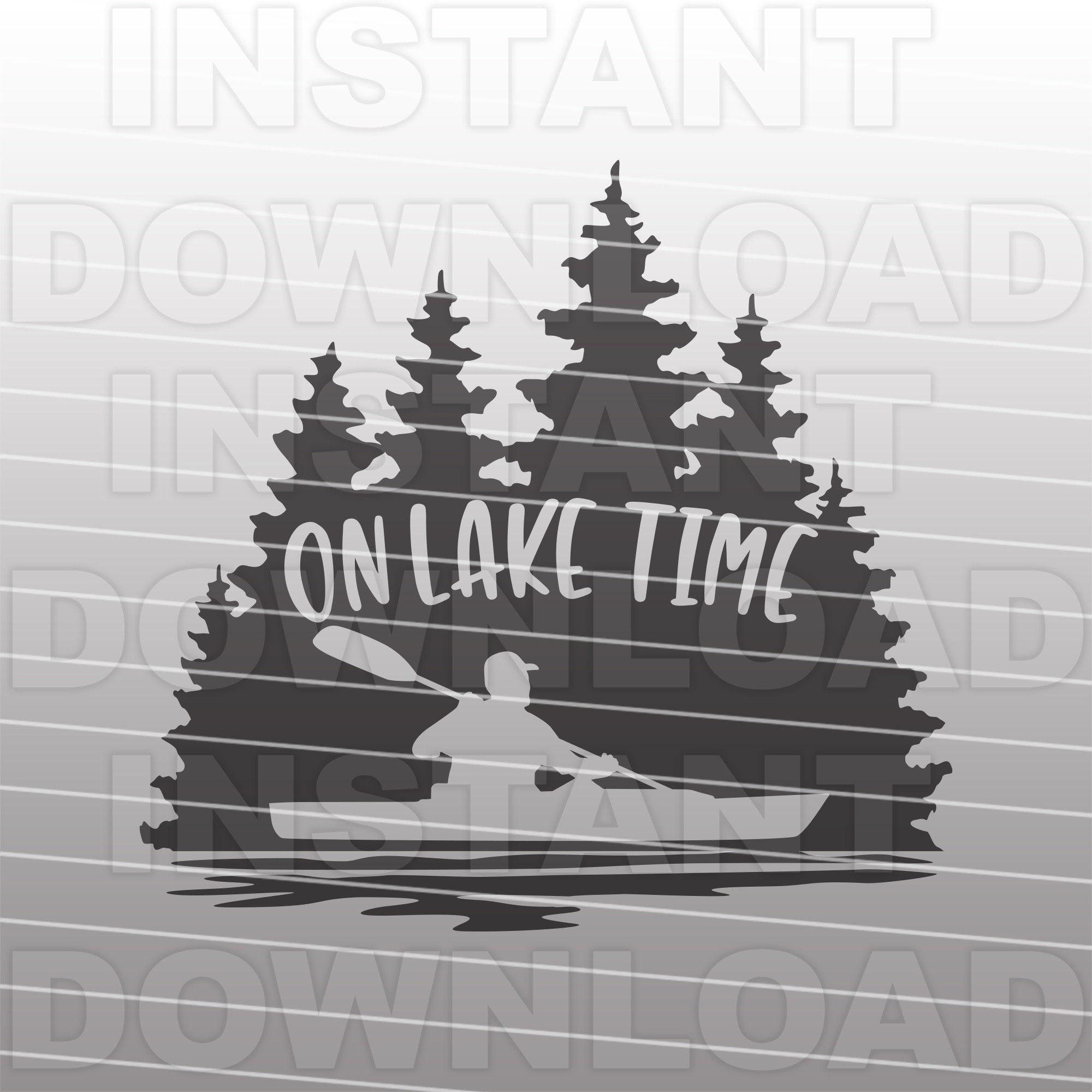 Kayak SVG Filekayaker Svgon Lake Time Kayaking Scene SVG - Etsy
