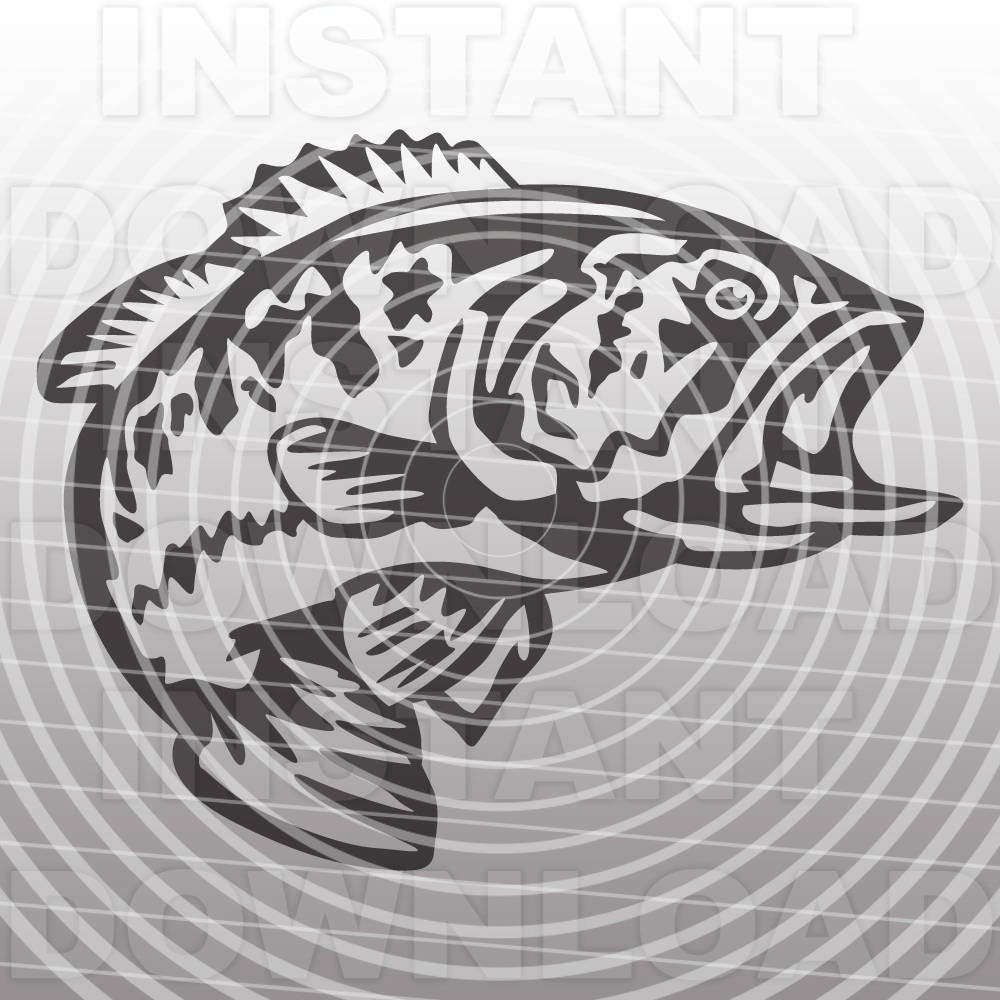 Fishing SVG File,bass Svg,largemouth Bass SVG File,cutting Template ...