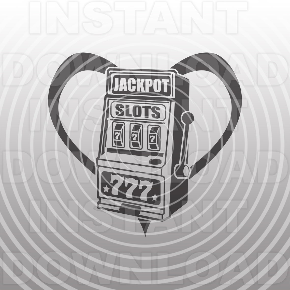 Slot Machine With Heart SVG File,gambling Svg,casino Svg -vector Art ...