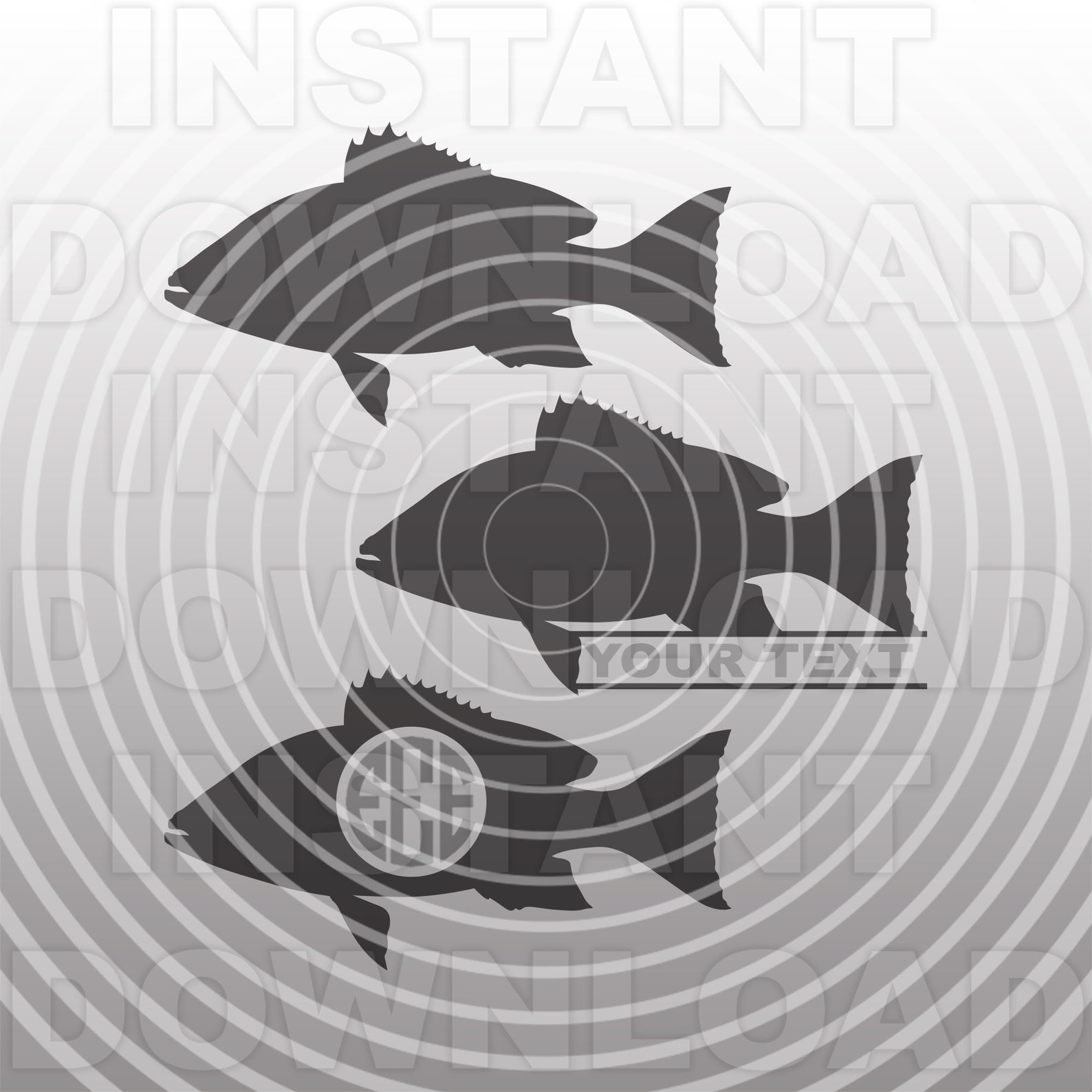 Red Snapper Fish SVG File,snapper Fisherman Monogram SVG -vector Art ...