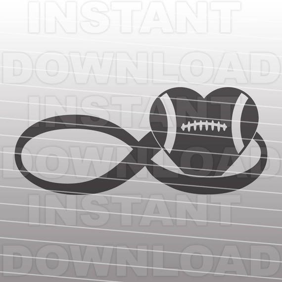 Infinity Love Football SVG File Vector Art Commercial & | Etsy