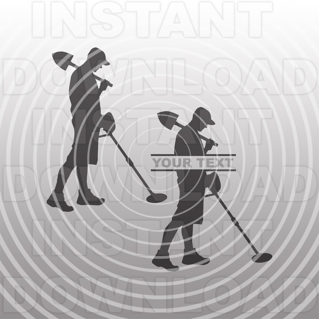 Metal Detector SVG File,man Metal Detecting SVG -vector Clipart ...