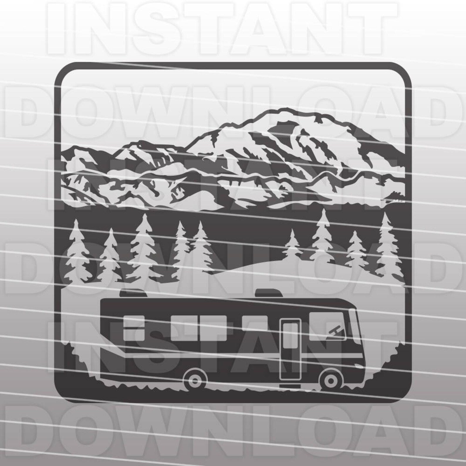 Class A Motorhome SVG Filecamping Svgmountain Scene - Etsy