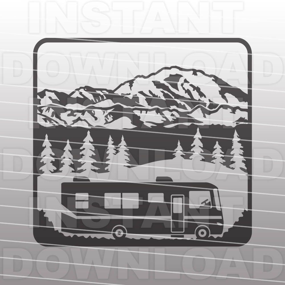 Class A Motorhome SVG Filecamping Svgmountain Scene | Etsy