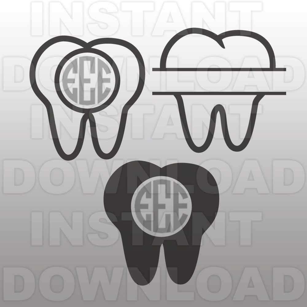 Visual Arts First Tooth Monogram SVG File,Baby Tooth SVG,Dentist SVG ...