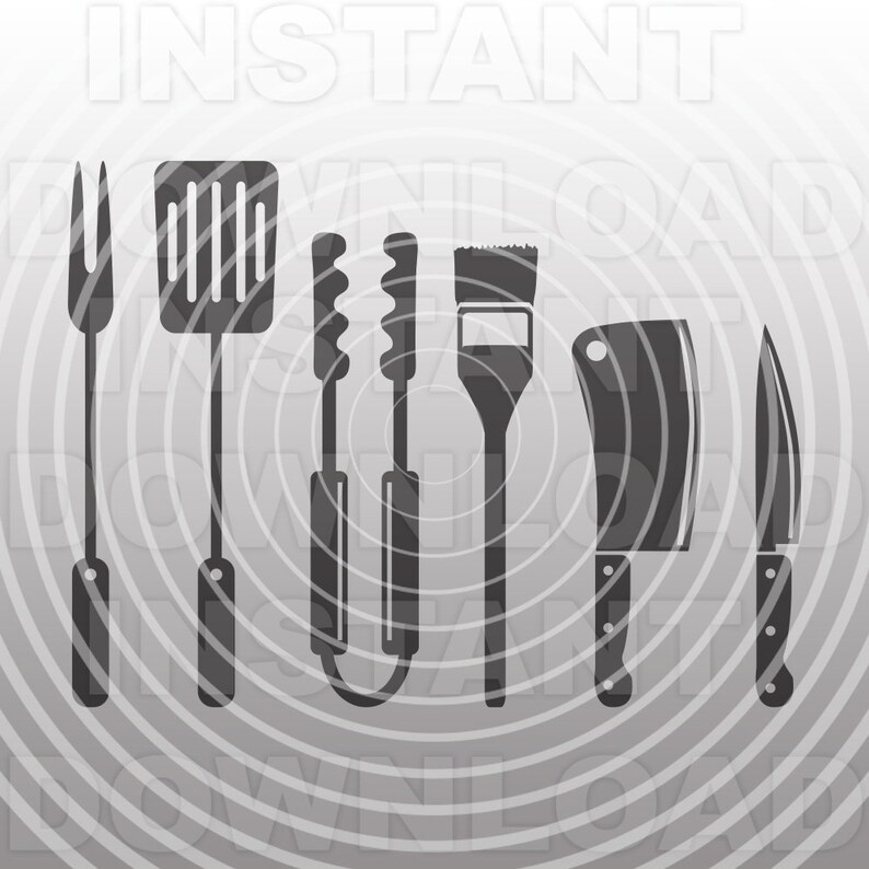BBQ Tools SVG Filebarbecue SVG Filegrilling Svg vector Art - Etsy
