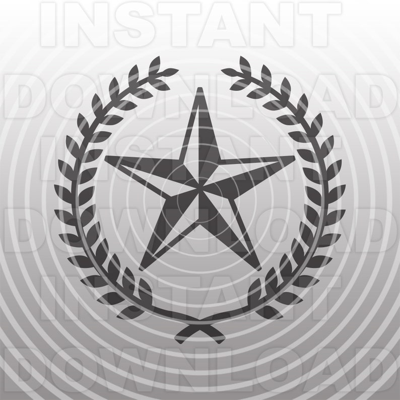 Barn Star With Laurel Wreath SVG Filefarmhouse Rustic Star - Etsy