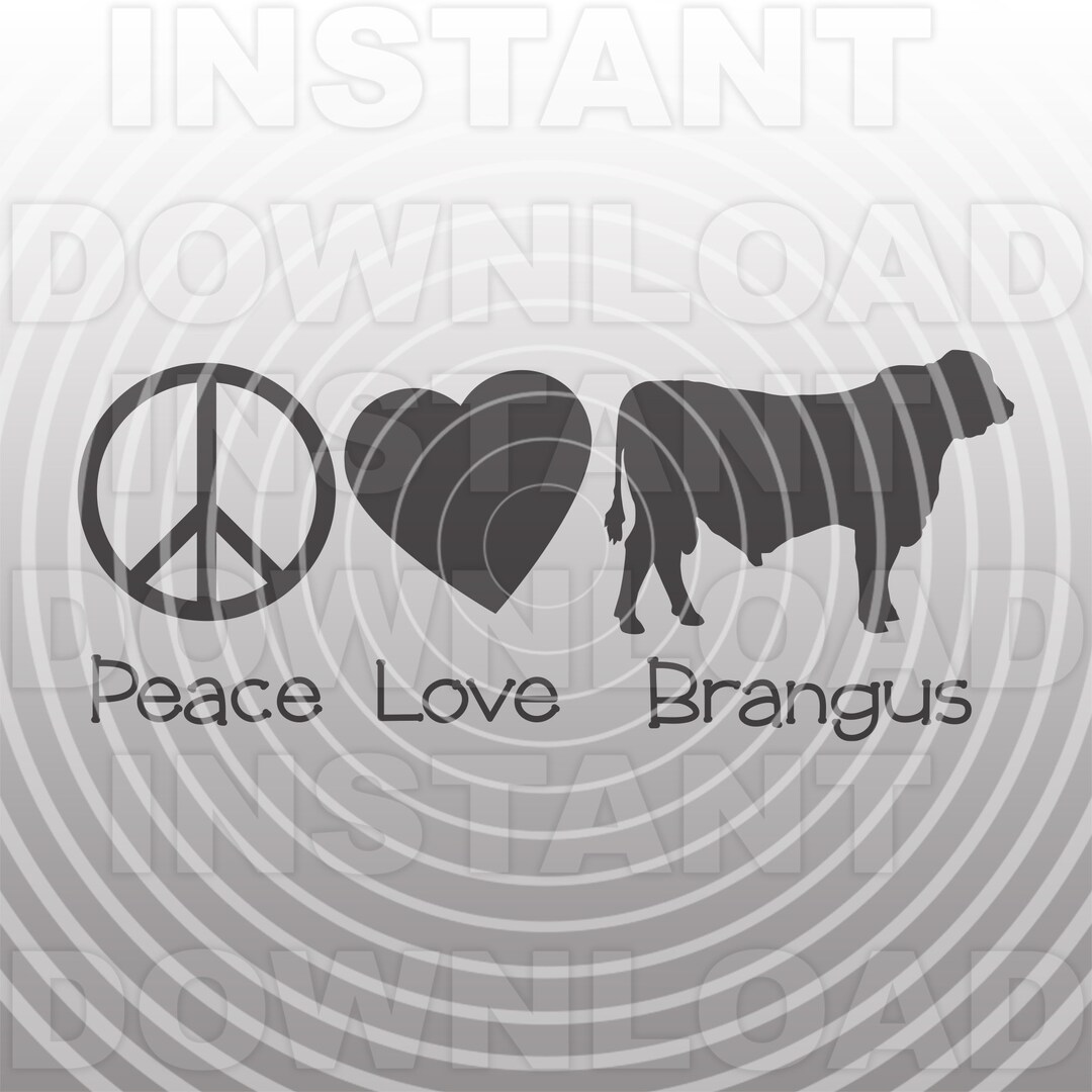 Peace Love Brangus SVG File,brangus Show Cattle SVG -vector Clipart ...