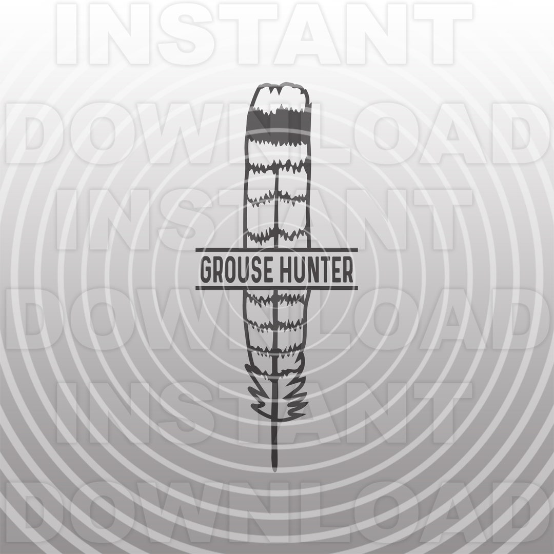 Grouse Hunter With Grouse Feather SVG File,grouse Hunting SVG -vector ...